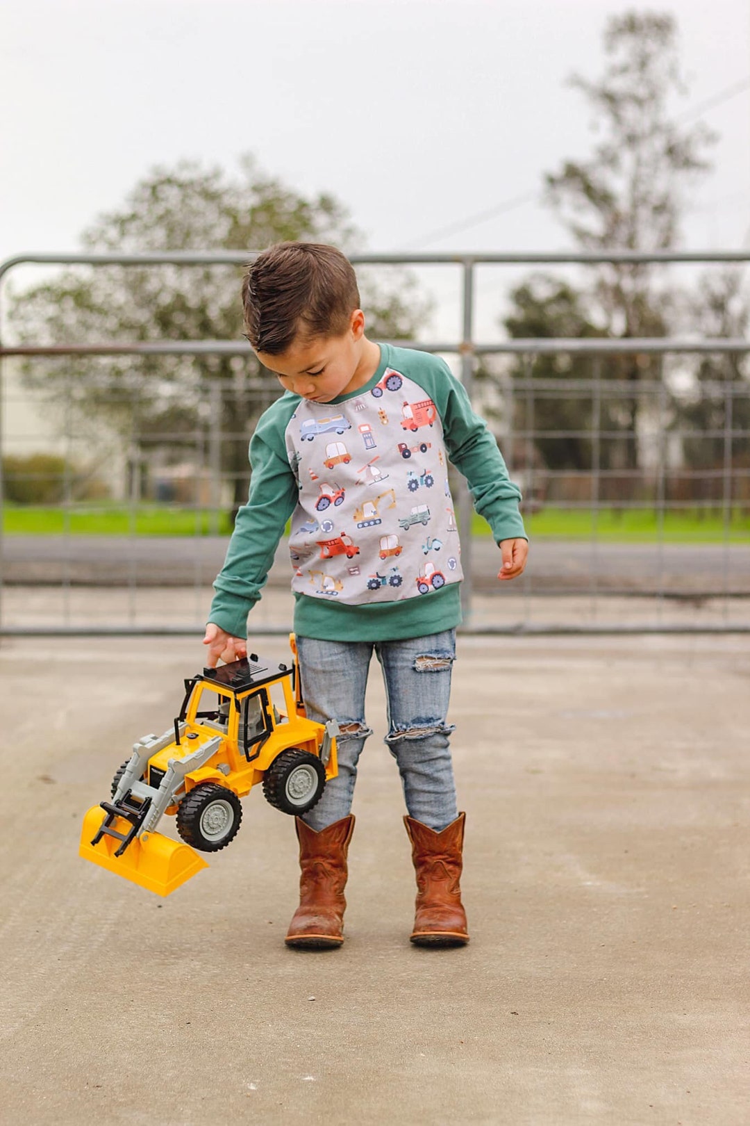 Vehicle Shirt for Kids - Firetruck, Moped, Tractor , Car Truck Shirt ...