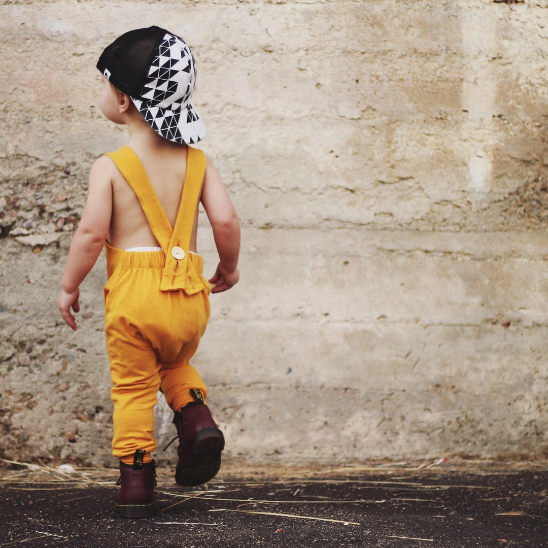 Yellow Overalls - Toddler Overalls- Baby Romper - Toddler Romper - Boho ...