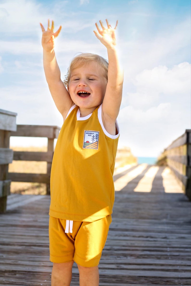 Mustard Retro Ringer Tank for Kids Midbest Kid Hiking - Etsy