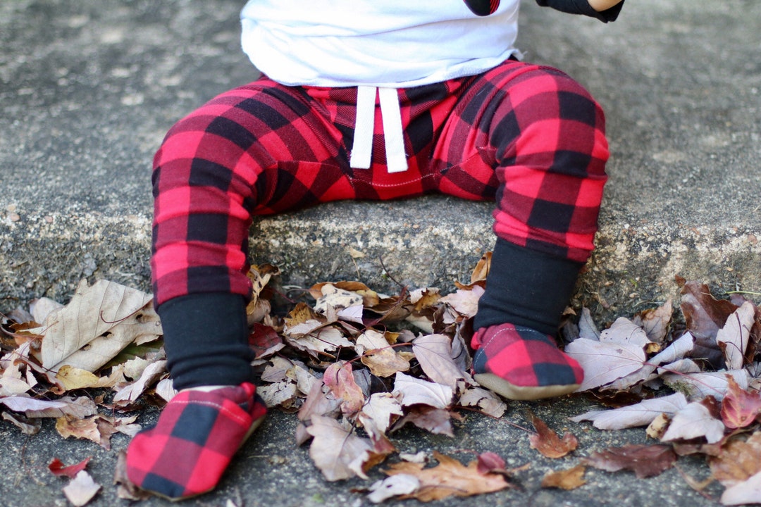 Red and Black Buffalo Plaid Baby Leggings Valentine's Baby Boy Leggings ...