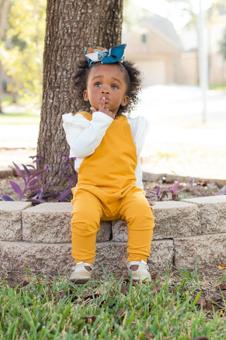 Yellow Overalls - Toddler Overalls- Baby Romper - Toddler Romper - Boho ...