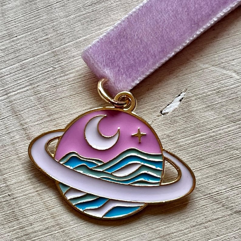 Saturn Velvet Ribbon Choker - Etsy