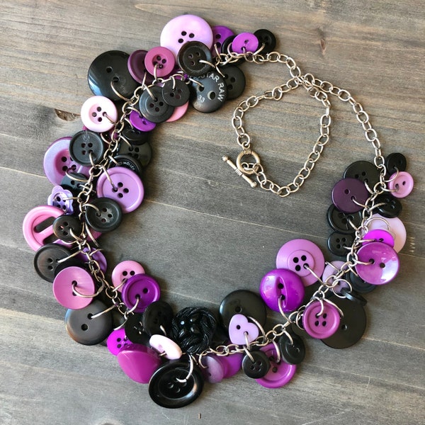 Button Necklace - Etsy