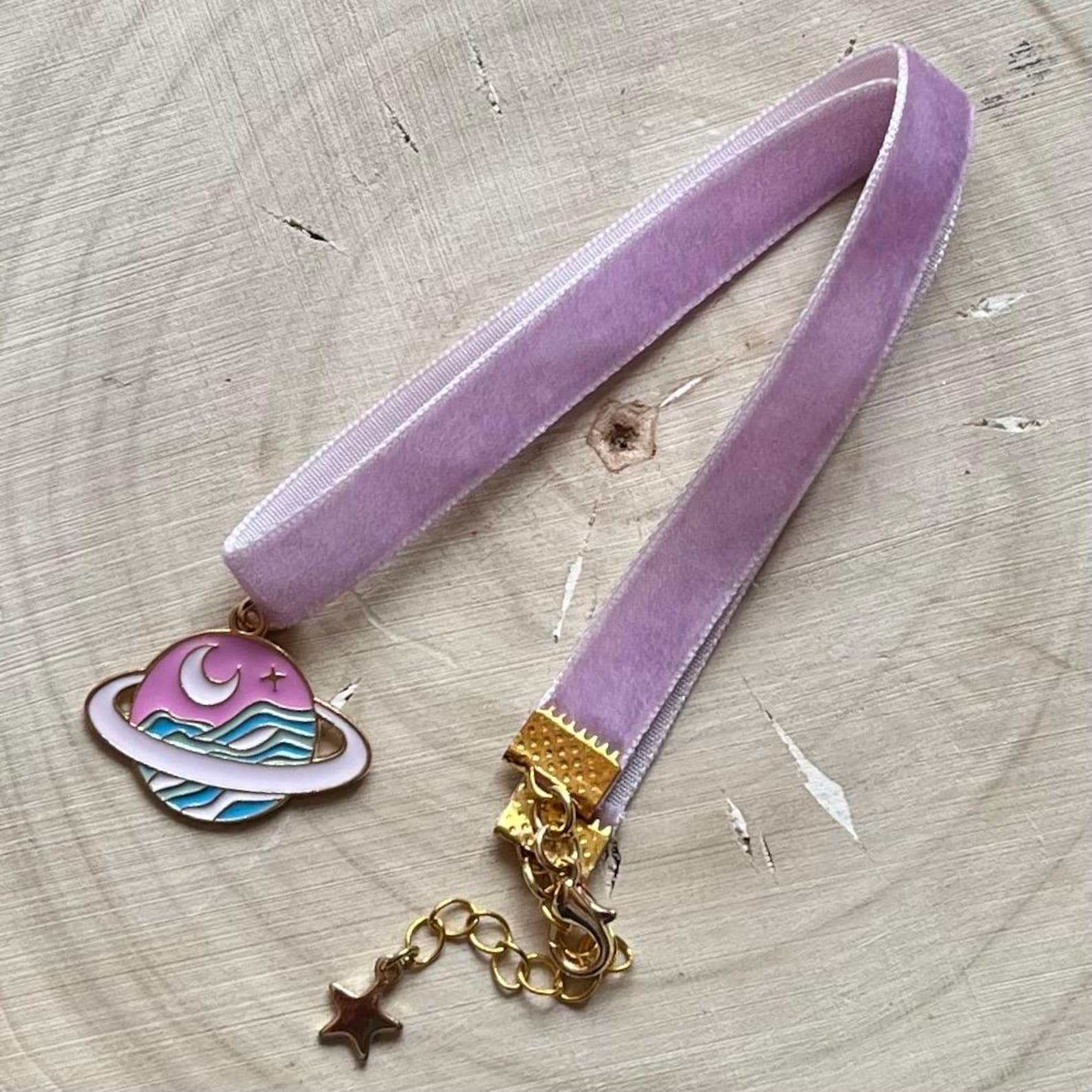 Saturn Velvet Ribbon Choker - Etsy