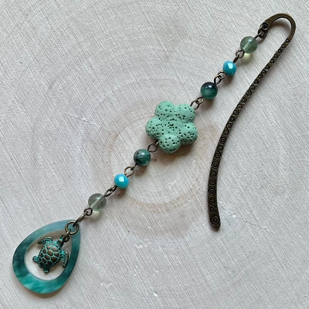 Sea Turtle Beaded Bookmark - Etsy