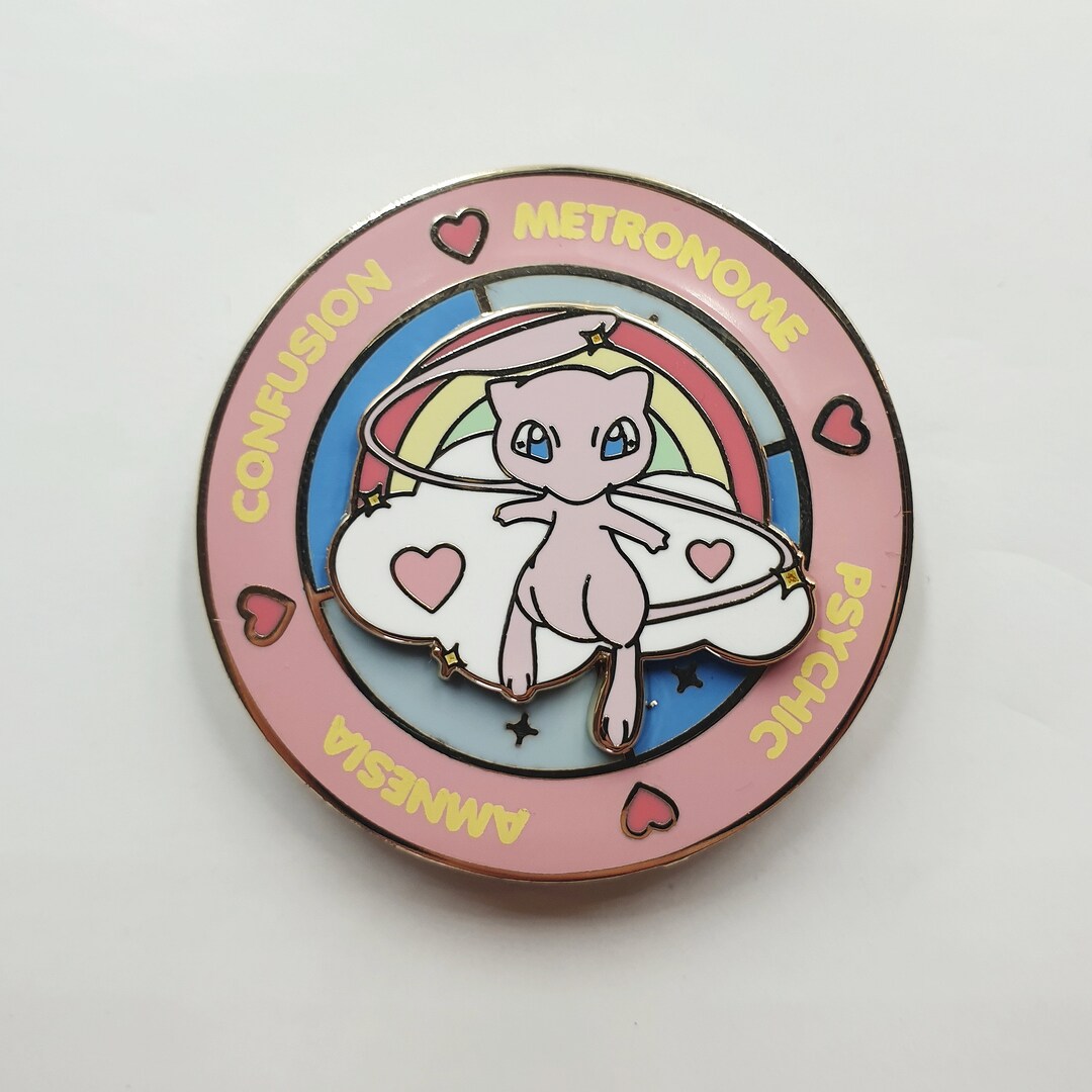 Mew Pokemon Battle Spinning Hard Enamel Pin - Etsy