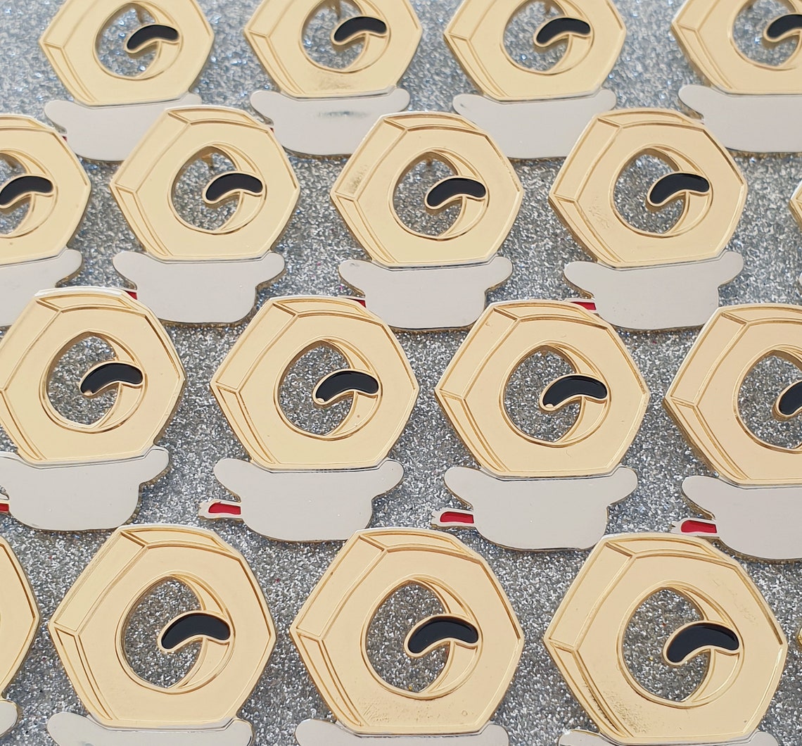 Meltan Shiny Gold Silver Enamel Pin Designed by Cuddlefish - Etsy