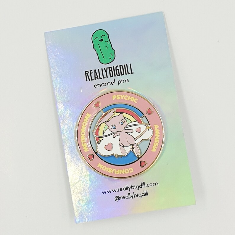 Mew Pokemon Battle Spinning Hard Enamel Pin - Etsy