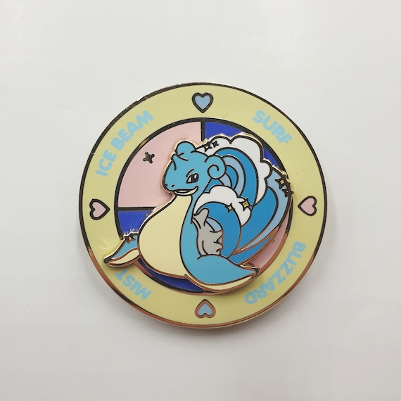 Lapras Pokemon Battle Spinning Hard Enamel Pin - Etsy