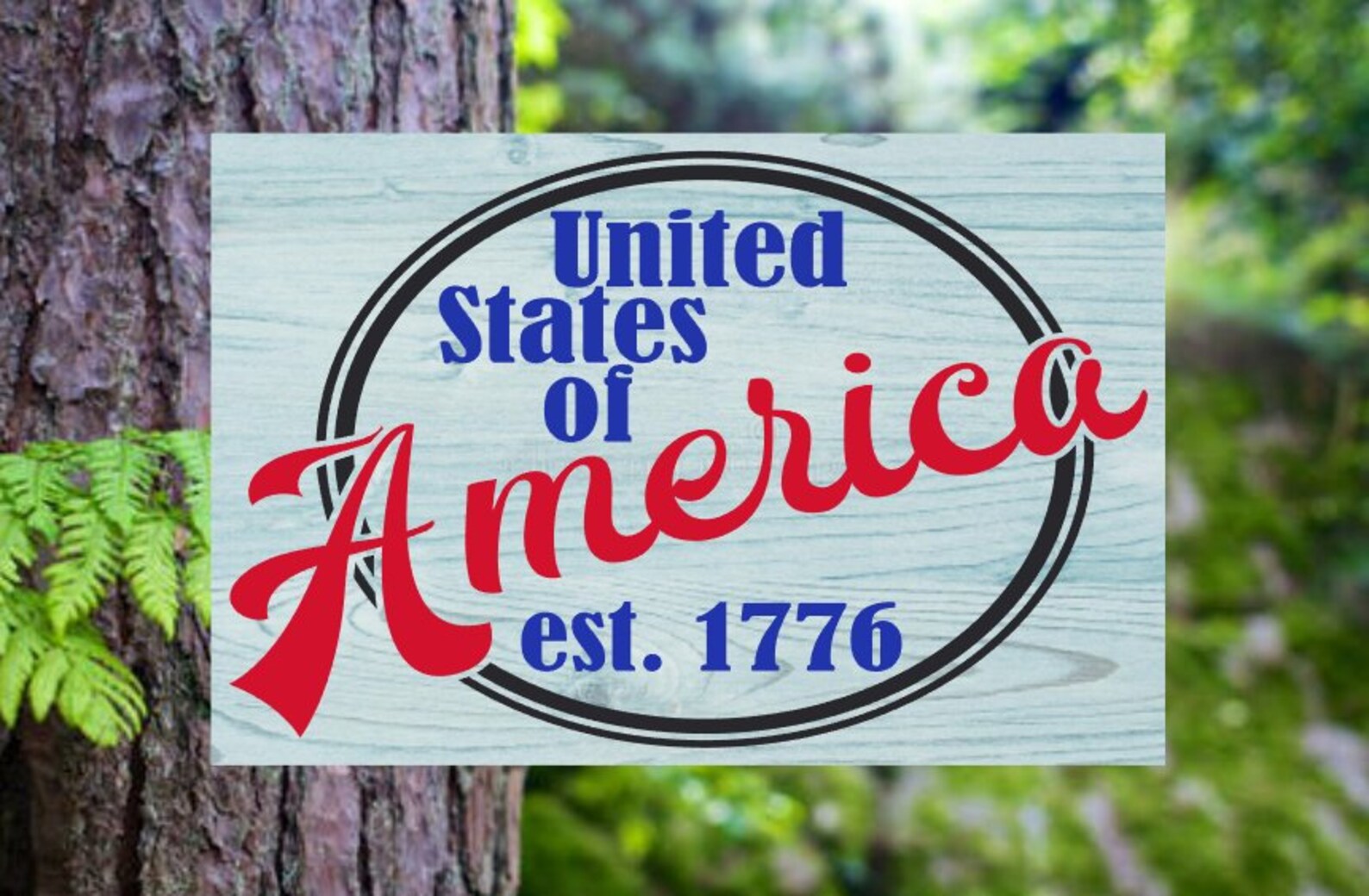 United States Of America Est 1776 Wood Sign | Etsy