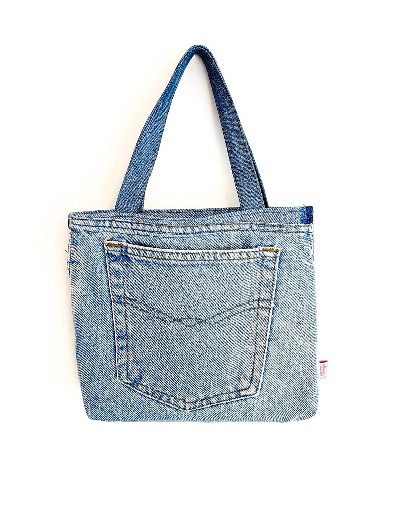 Hand Embroidered Upcyled Denim Mini Tote Bag, Tote-al BS - Etsy