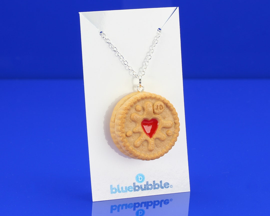 Bluebubble JAMMIE DODGER Charm Necklace Funky Sweet Biscuit Kitsch Tea ...