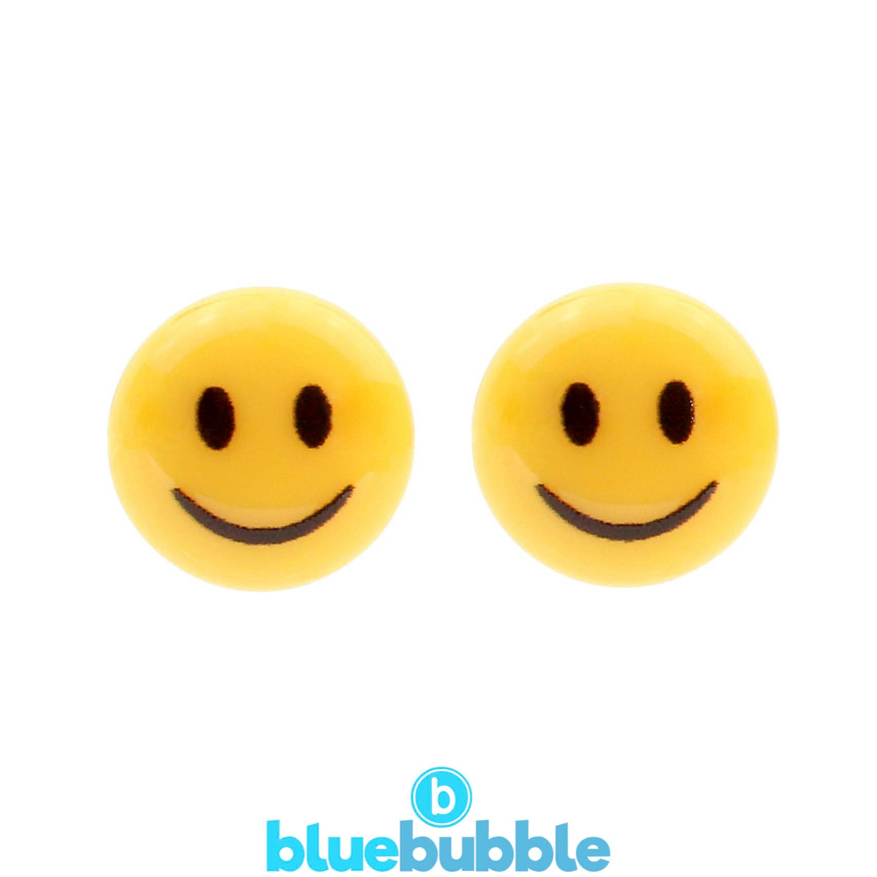 Bluebubble RAVE ON Yellow Happy Face Stud Earrings on Gift Card - Cool ...