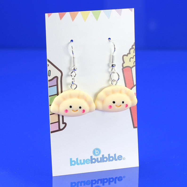 Bluebubble KAWAII CAFE Happy Dumpling Dangly Earrings on Gift Card ...