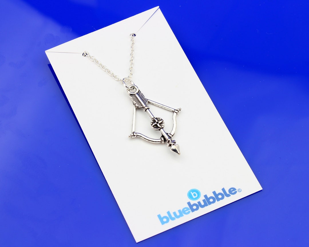 Bluebubble STUPID CUPID Silver Bow & Arrow Charm Necklace on Gift Card ...