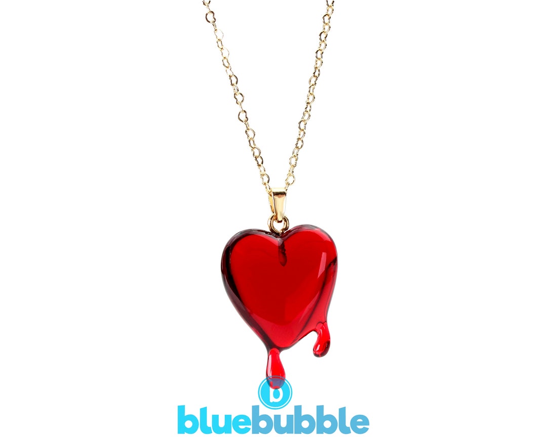 Bluebubble BLEEDING HEART Pendant Charm Necklace on Gift Card - Gothic ...