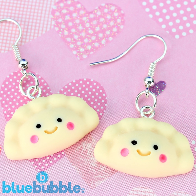 Bluebubble KAWAII CAFE Happy Dumpling Dangly Earrings on Gift Card ...