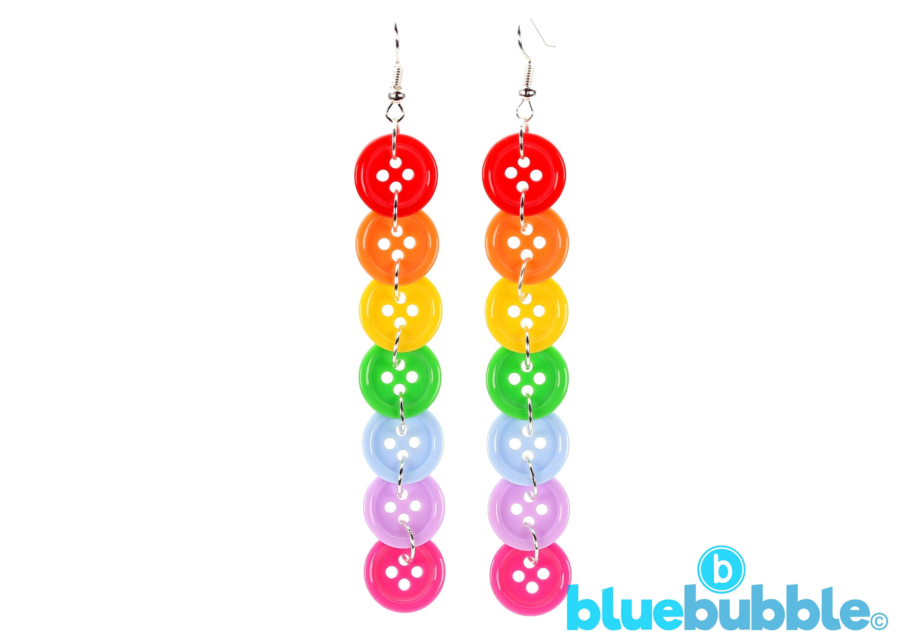 Bluebubble RAINBOW LIFE Waterfall Button Drop Earrings on Gift - Etsy