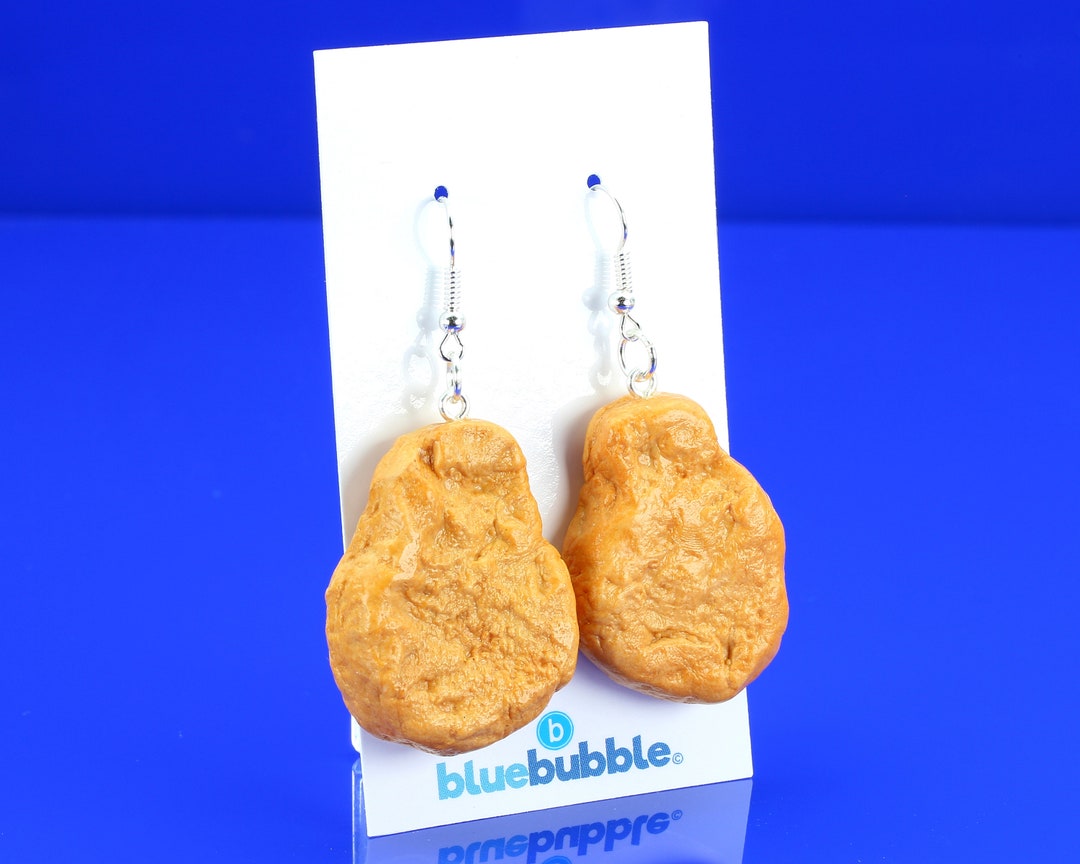 Bluebubble NUG LIFE Chicken Nugget Charm Dangle Earrings on Gift Card ...