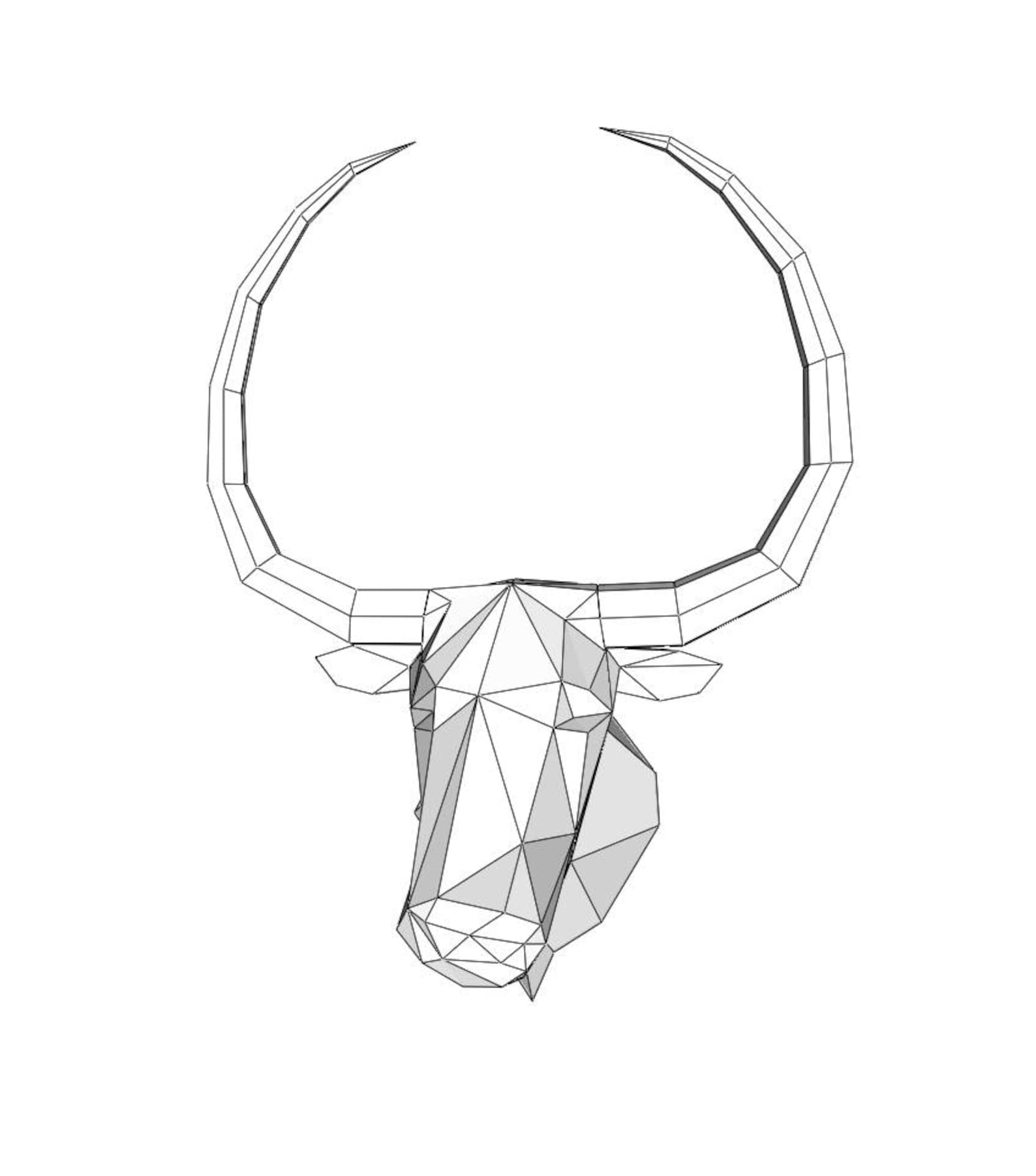Highland Cow Head Papercraft DIY Wall Decor (PDF Template) - Etsy
