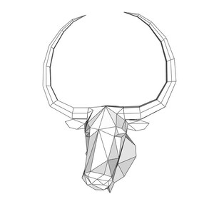 Highland Cow Kits Head Wall Decoration Paper Craft Papercraft DIY Paper ...