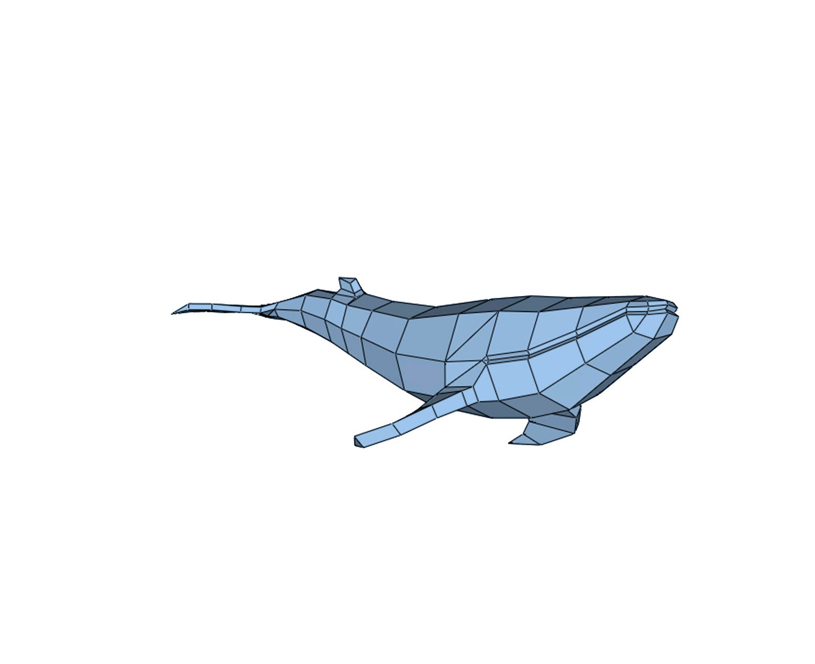 Great Whale Low Poly Whale Origami Whale Papercraft Whale 3D Art ...