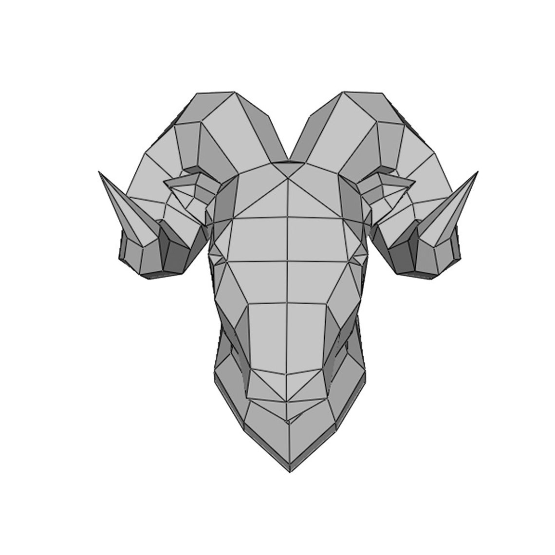 Goat Ram Papercraft Printable PDF Pattern Low Poly DIY Faux Taxidermy ...