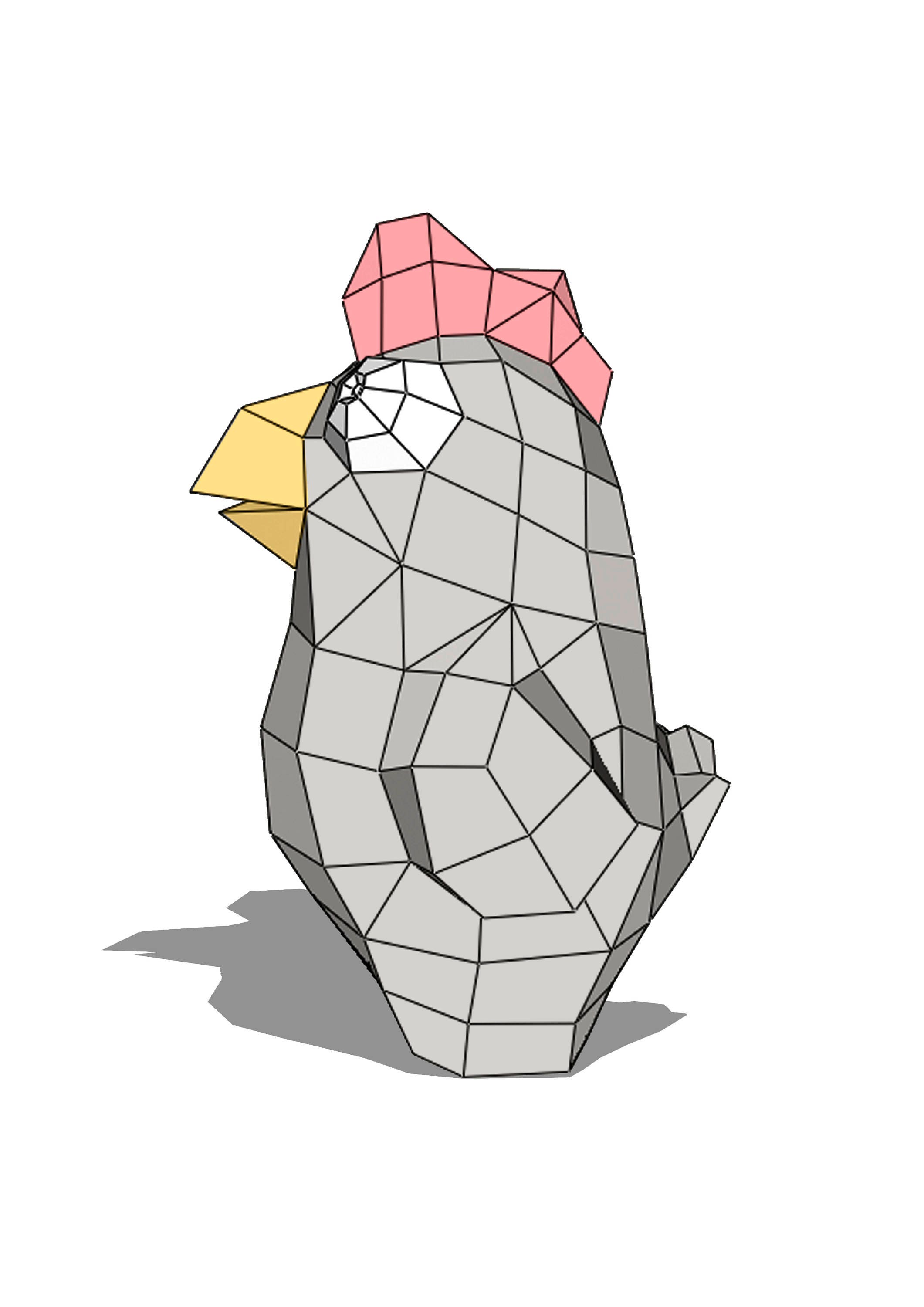 Chicken Papercraft Paper Sculpture DIY Trophy Animals Low Poly PDF ...