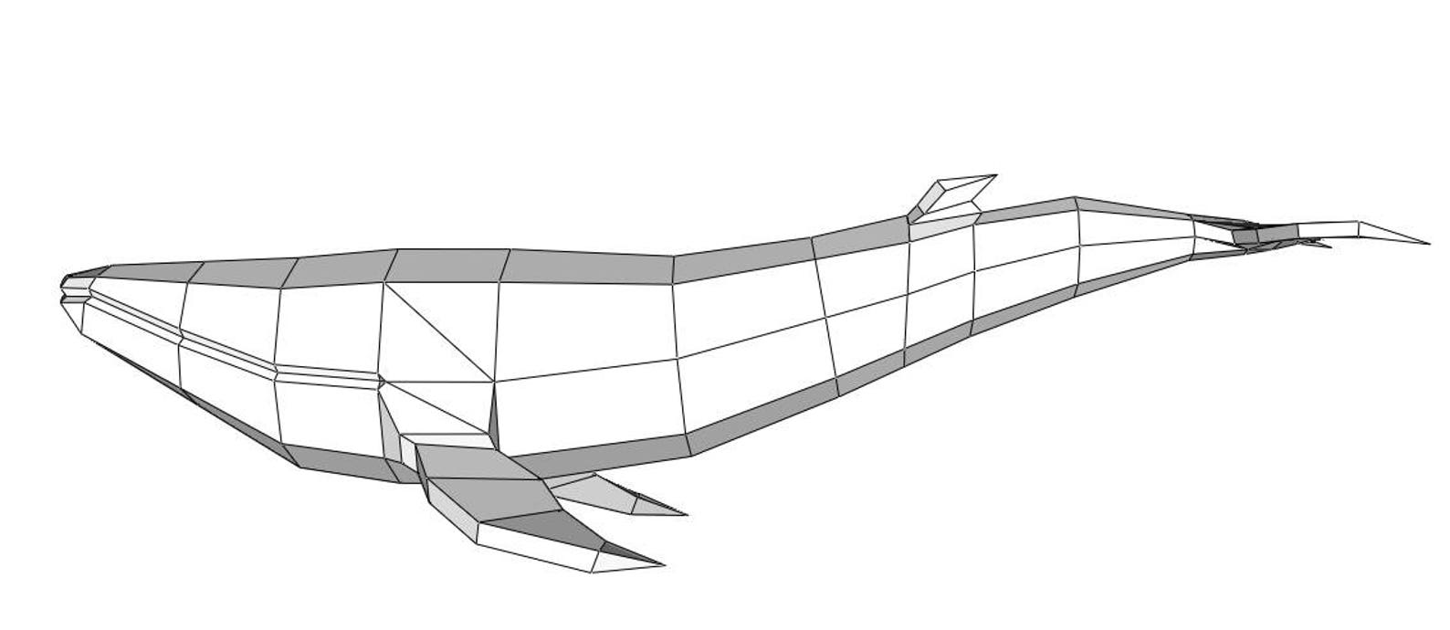 Whale Low Poly Whale Origami Whale Papercraft Whale 3D Art Papercraft ...