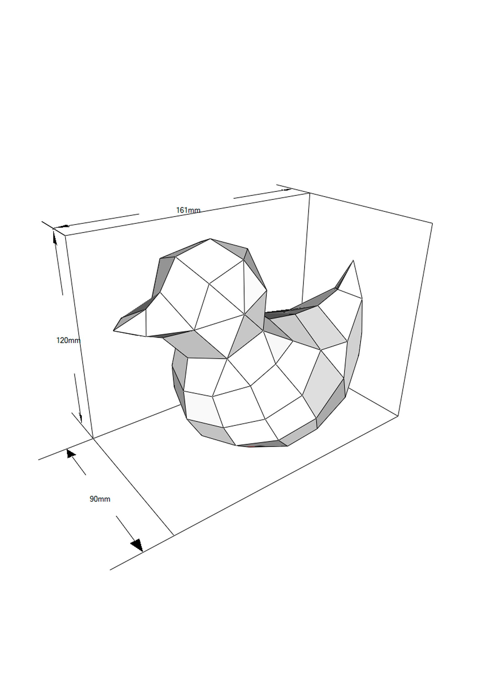 Rubber Duck Papercraft, Faux Taxidermy 3D Model (PDF Template) - Etsy