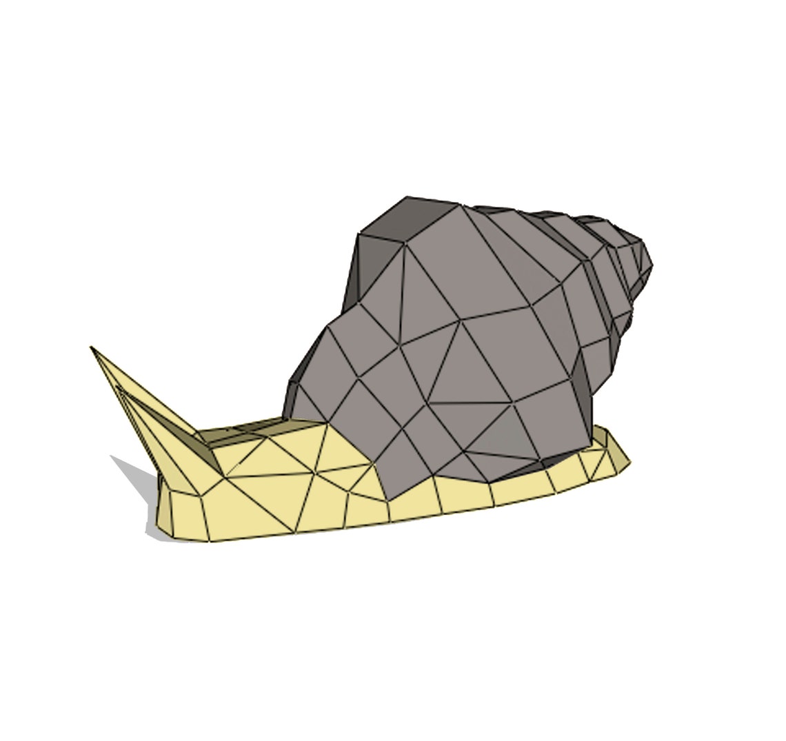 Papercraft Snail Paper Sculpture DIY Trophy Low Poly PDF - Etsy