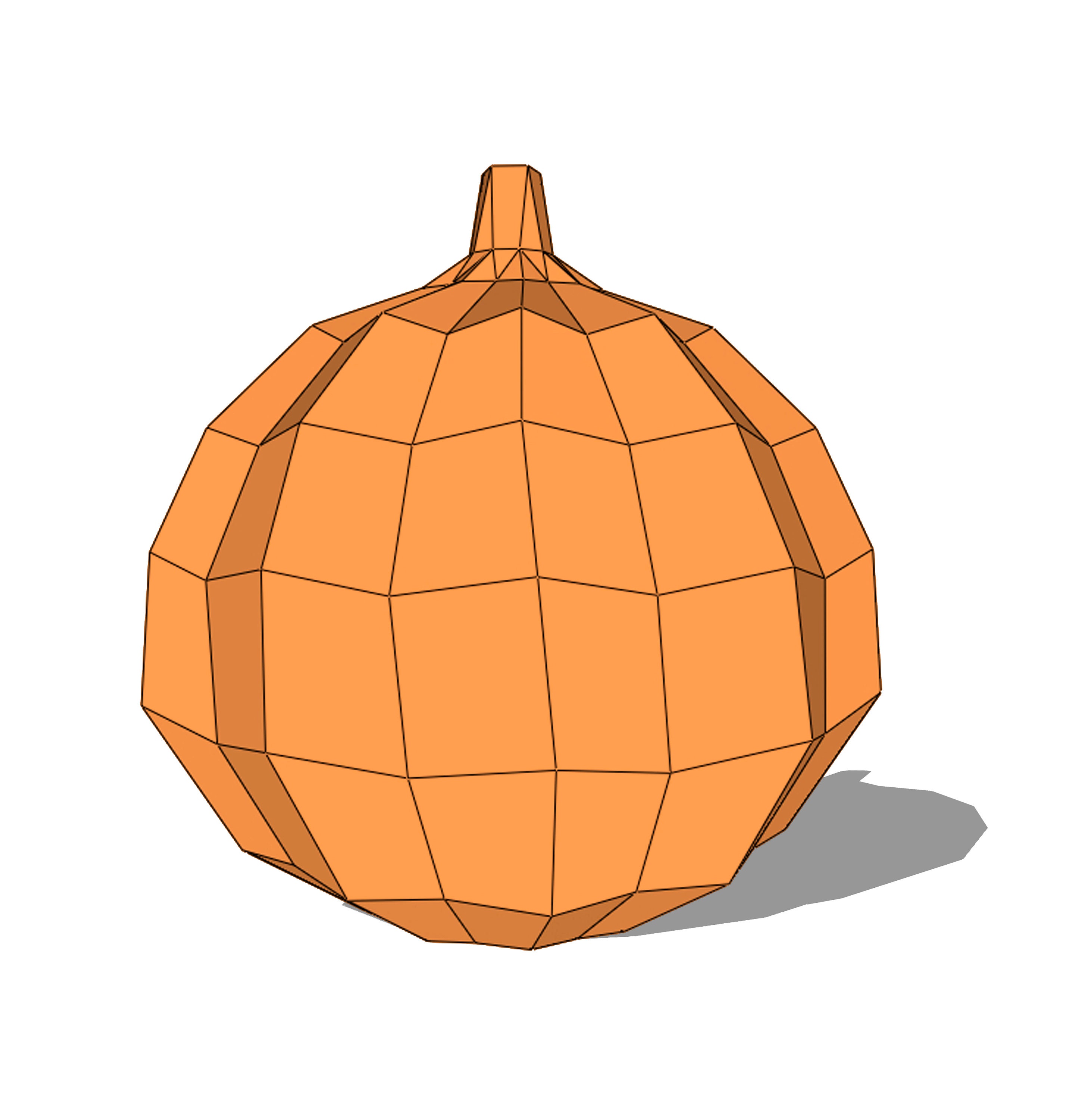 Pumpkin Papercraft Halloween Decor Paper Sculpture DIY Trophy Low Poly ...