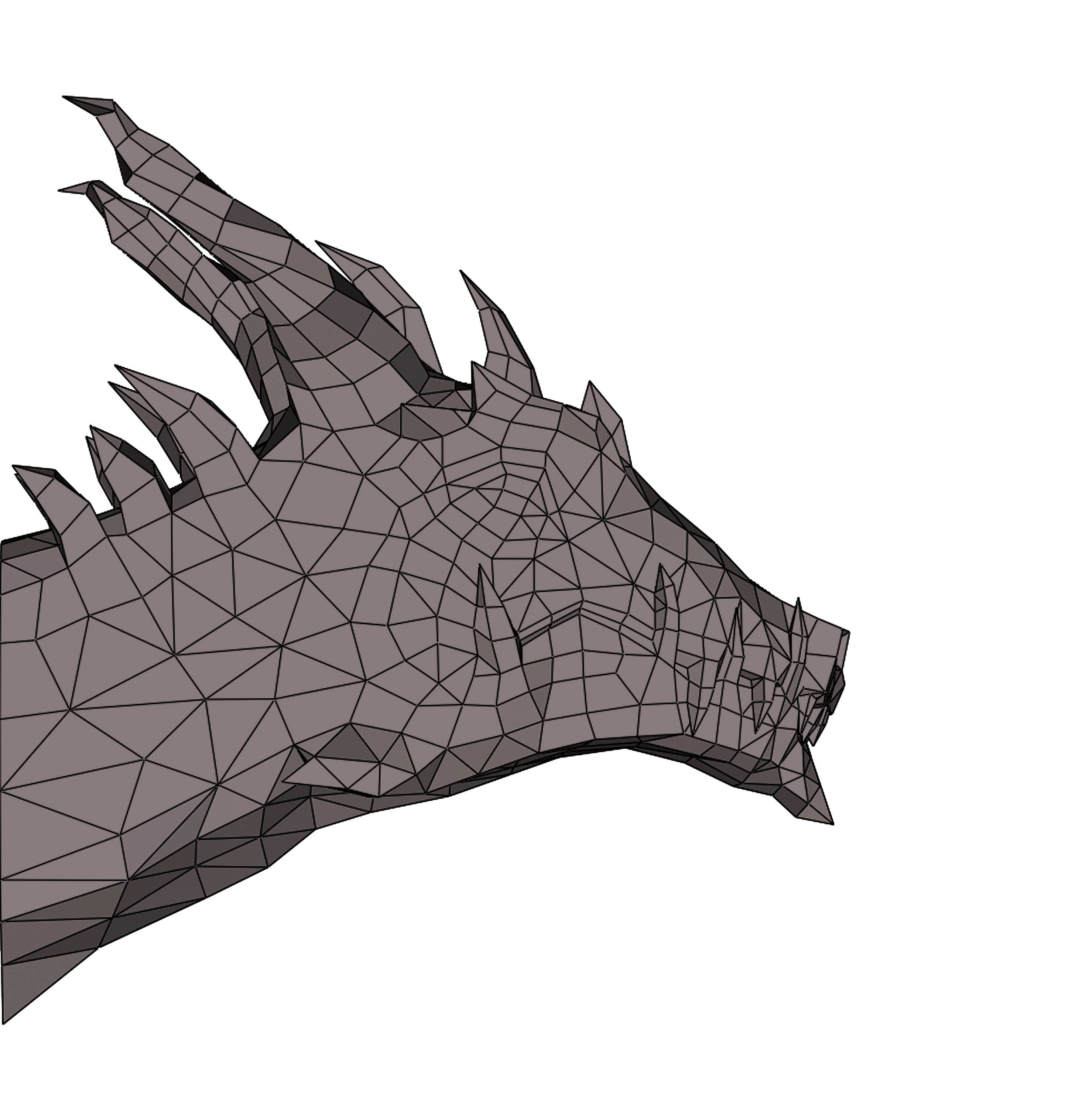 Dragon Big Geometric Kit Low Poly 3D Papercraft DIY Printable PDF ...