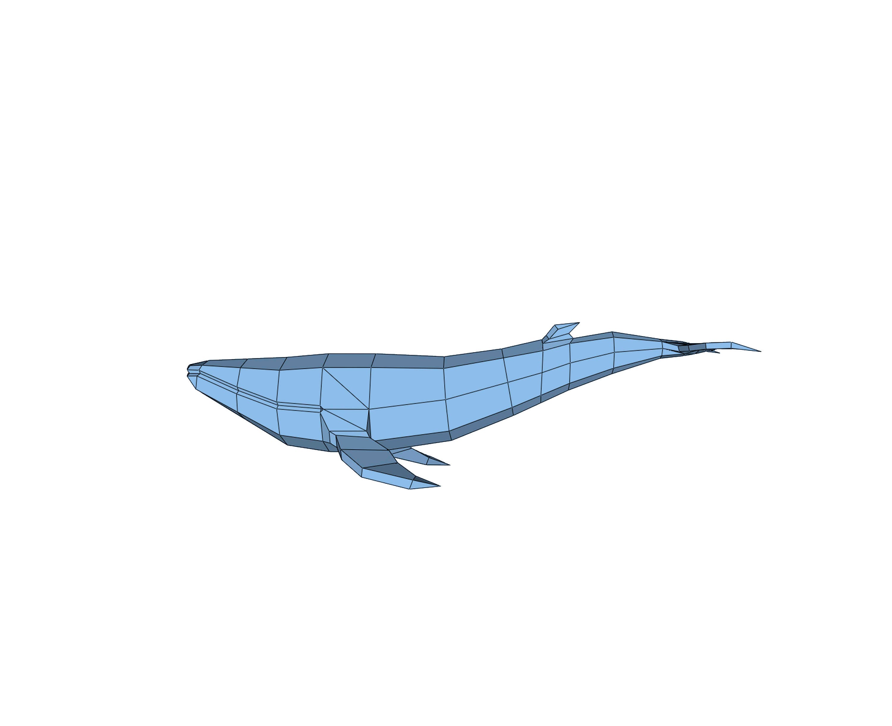 Whale Low Poly Whale Origami Whale Papercraft Whale 3D Art Papercraft ...