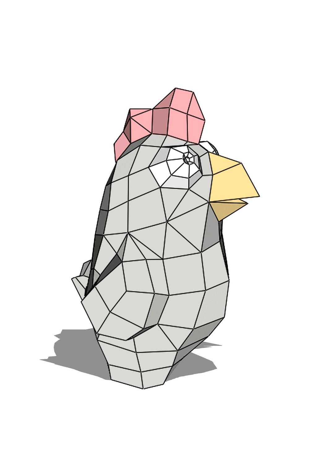Chicken Papercraft Paper Sculpture DIY Trophy Animals Low Poly PDF ...