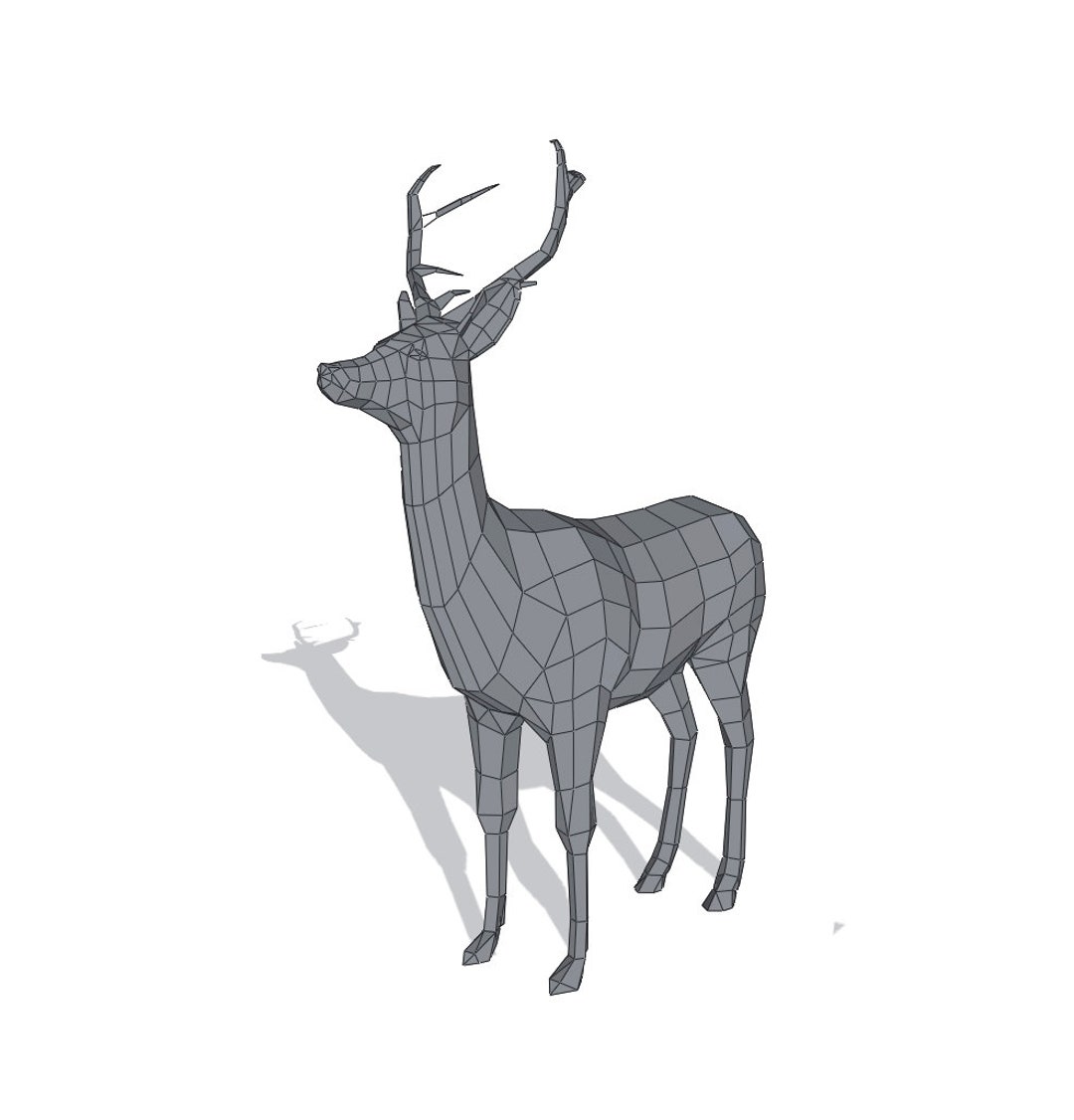 Large Deer Papercraft , Papercraft Deer, DIY Deer, Low Poly Deer, Deer ...