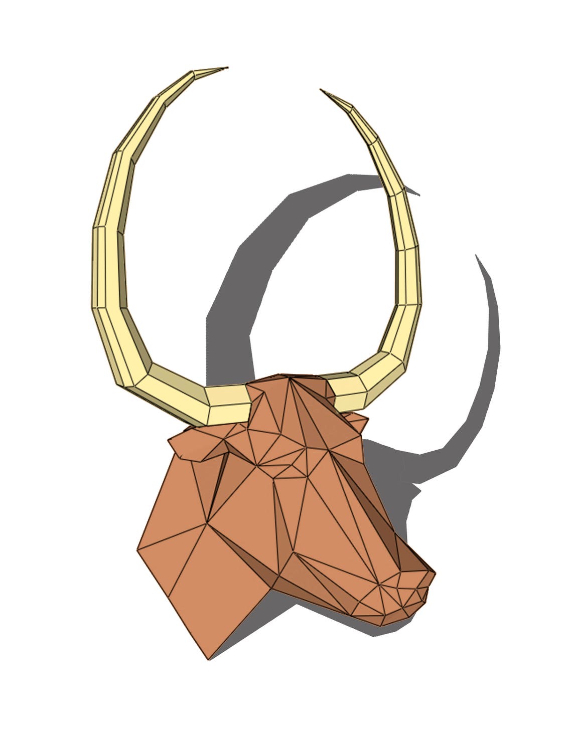 Highland Cow Kits Head Wall Decoration Paper Craft Papercraft DIY Paper ...