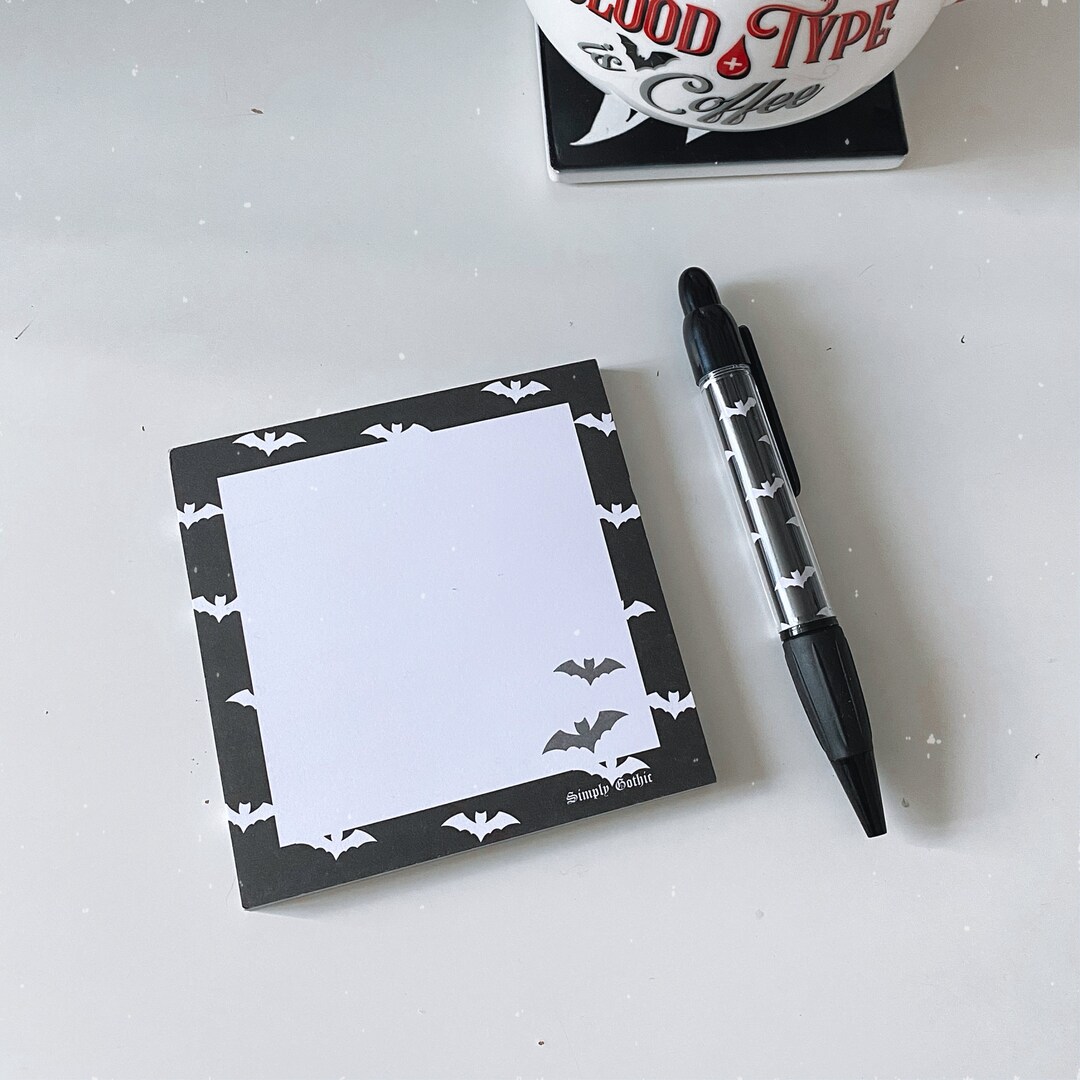 Memo Pad // Gothic Stationary Goth Notepad Cute Desk Pad - Etsy