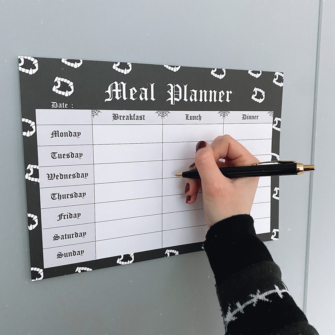 Gothic Vampire Meal Planner Pad // Gothic Notepad Goth Home - Etsy