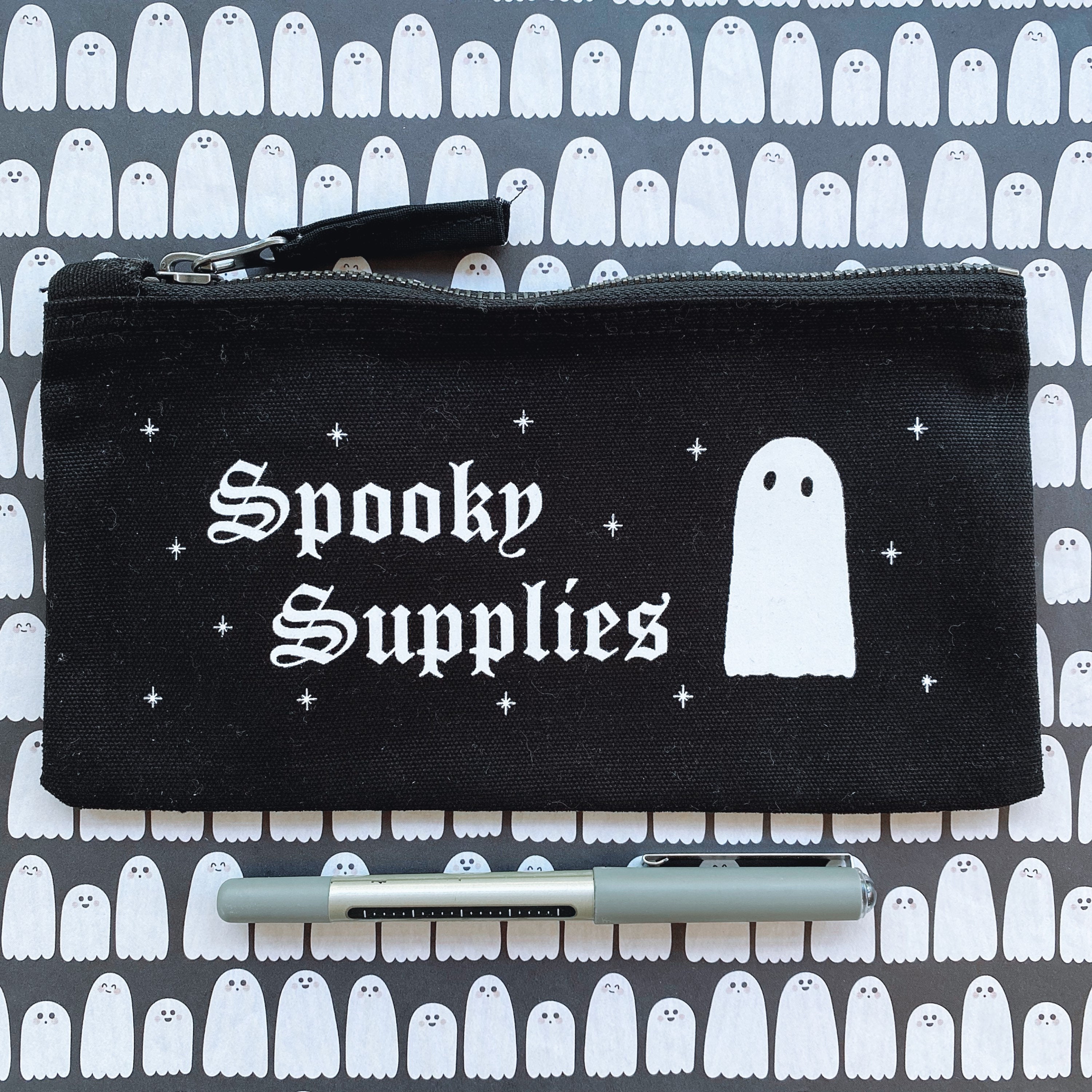 Spooky Supplies Ghost Pencil Case // Goth Makeup Bag Goth - Etsy