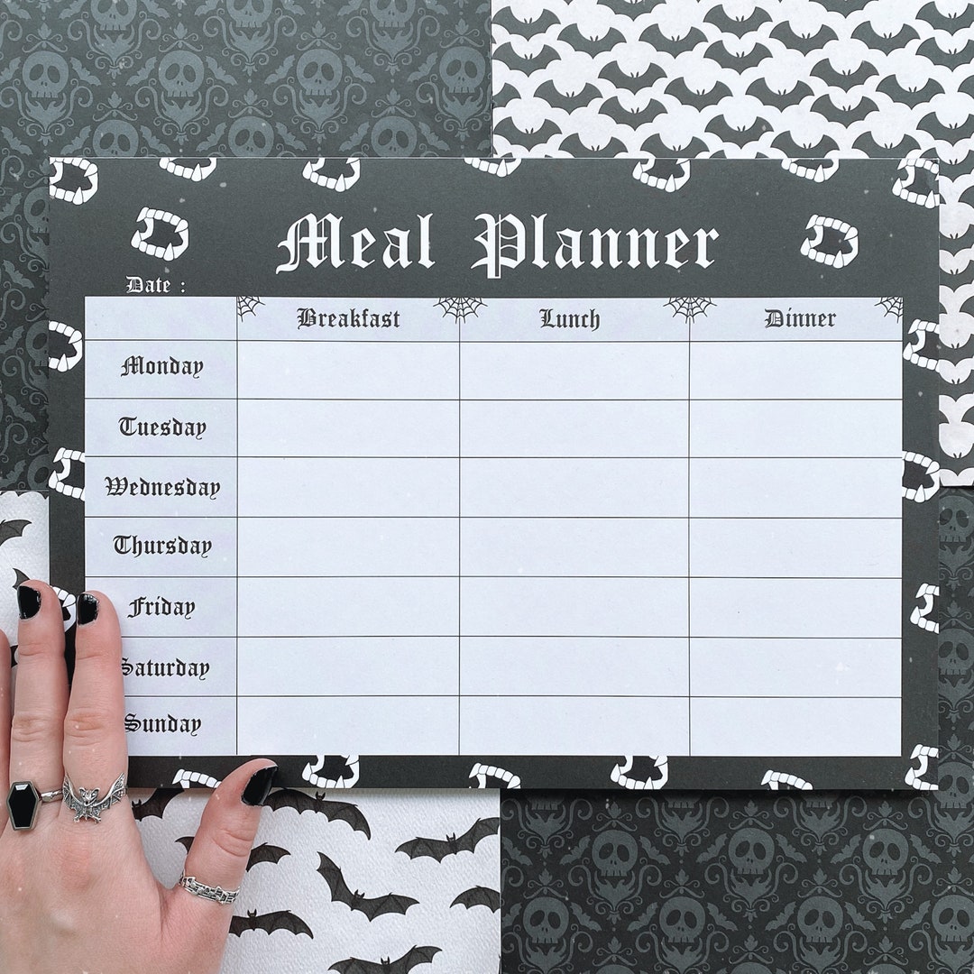 Gothic Vampire Meal Planner Pad // Gothic Notepad Goth Home - Etsy