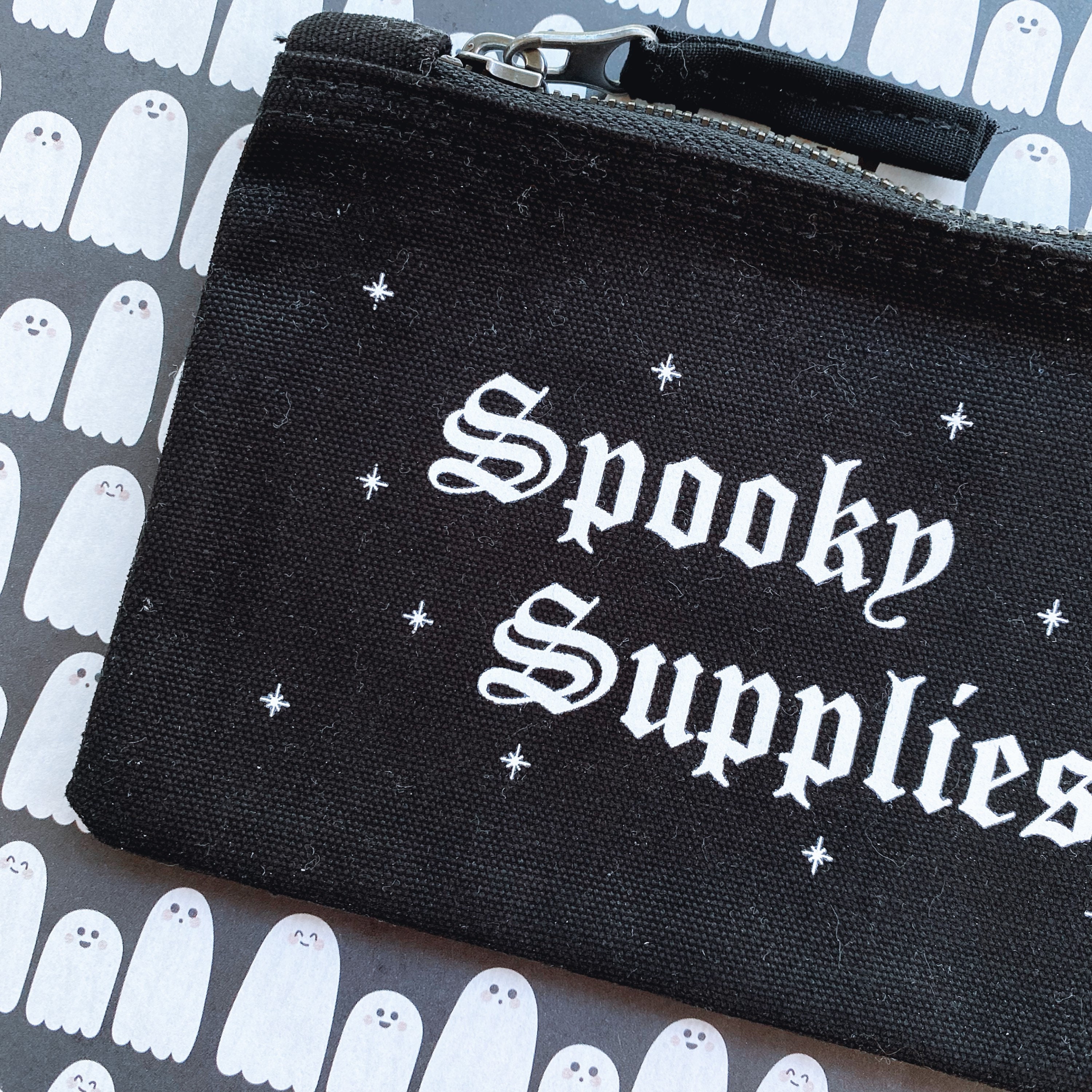 Spooky Supplies Ghost Pencil Case // Goth Makeup Bag Goth - Etsy