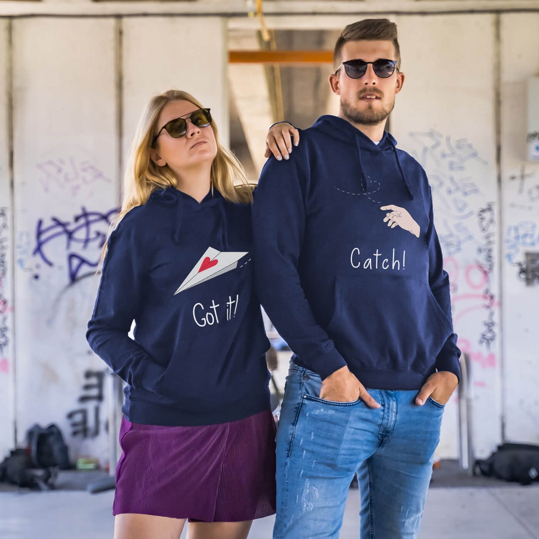 Matching Couple Hoodies - Paper Plane Hoodies - Set of 2 Couple Hoodies ...