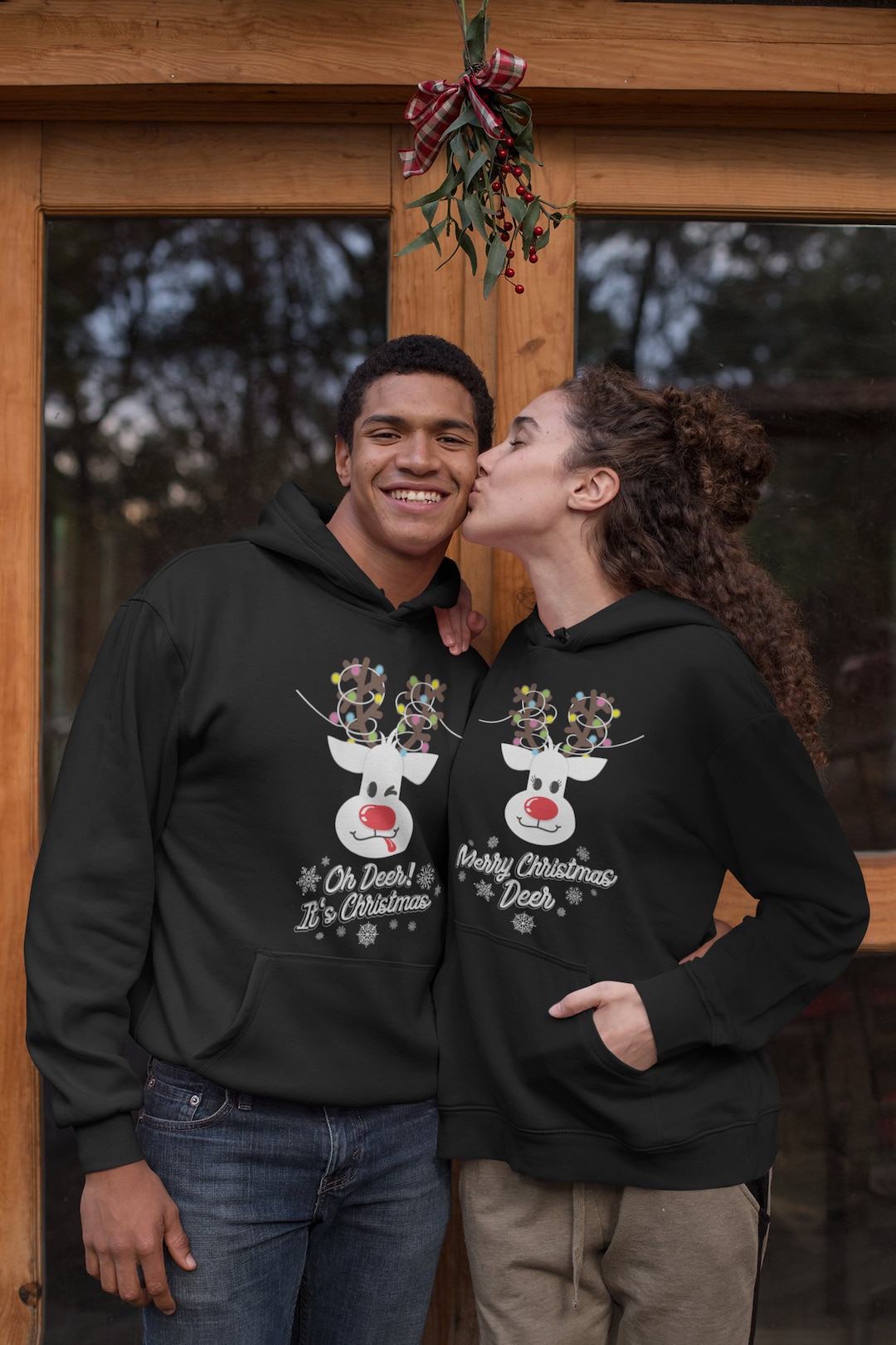 Christmas Jumpers / Christmas Sweatshirts / Christmas Deer / Couple ...