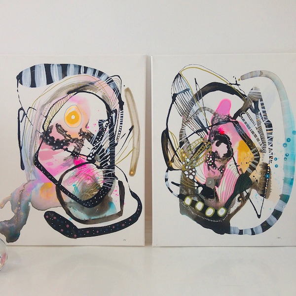 Diptych Paintings - Etsy