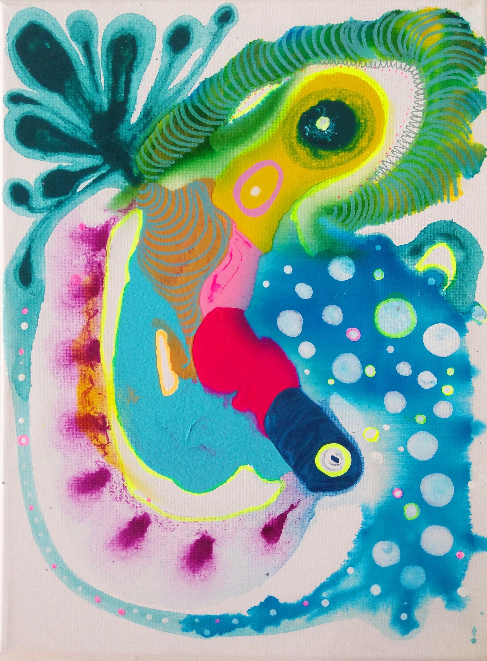 Organic Abstract Painting on Canvas Floral Organic Art Green - Etsy