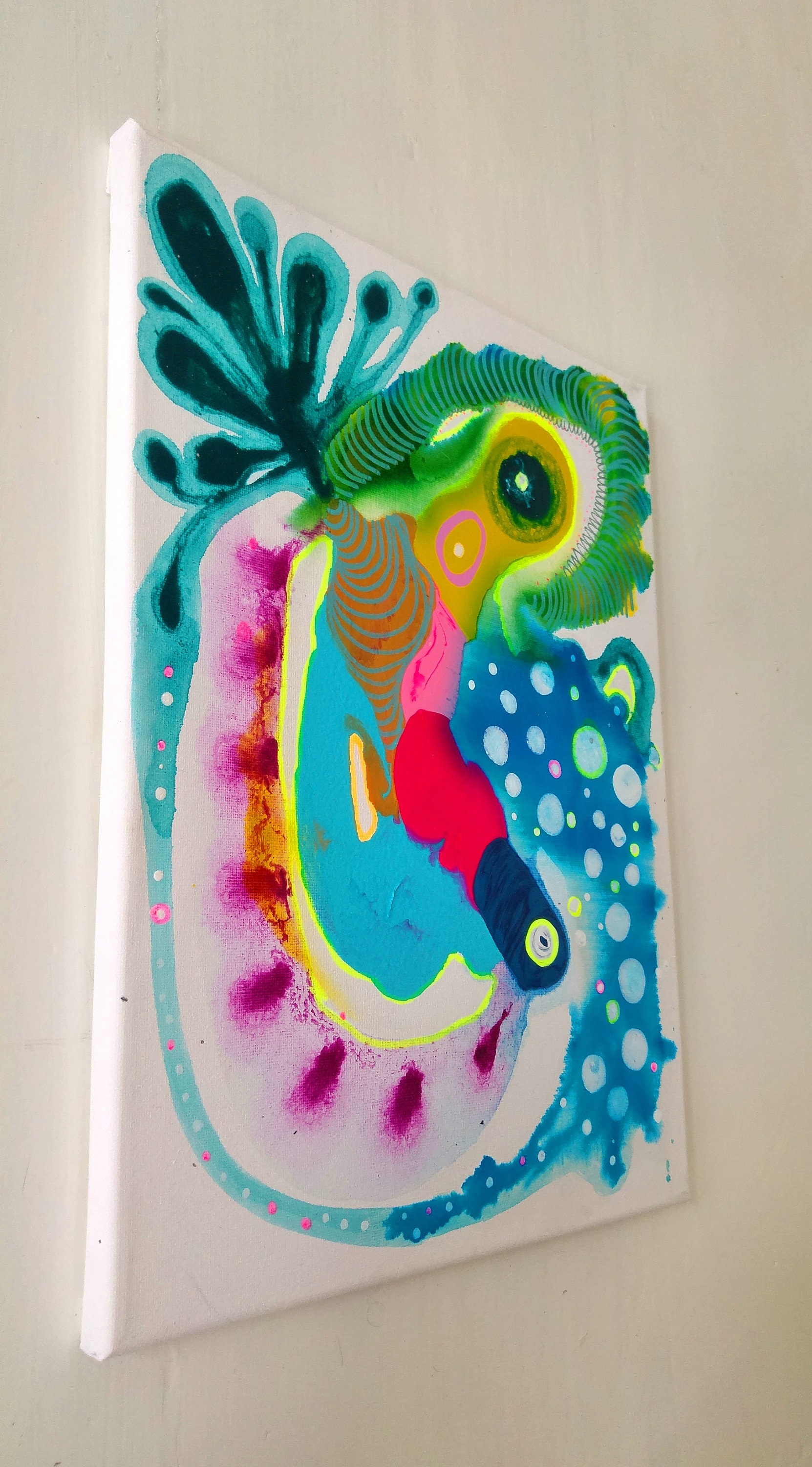 Organic Abstract Painting on Canvas Floral Organic Art Green - Etsy