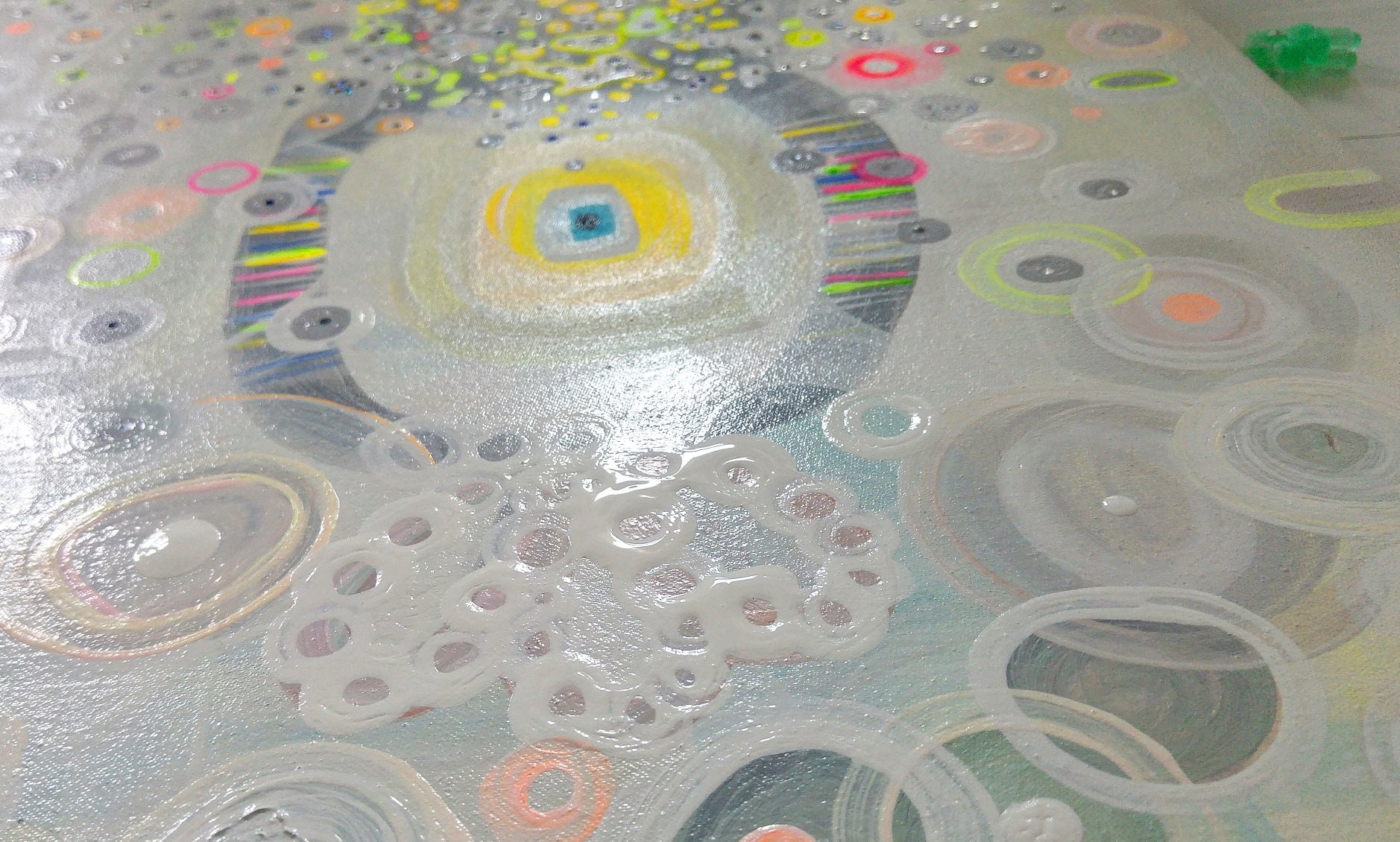 Original Joyful Abstract Painting on Canvas Pastel Neon Colors | Etsy