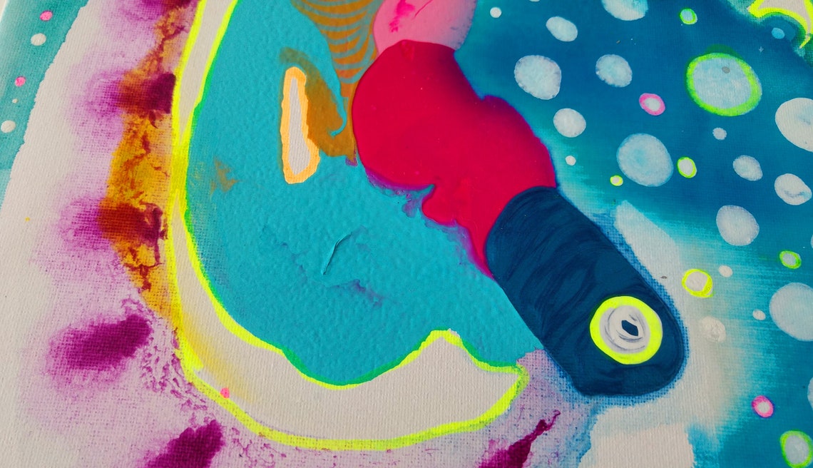 Organic Abstract Painting on Canvas Floral Organic Art Green - Etsy