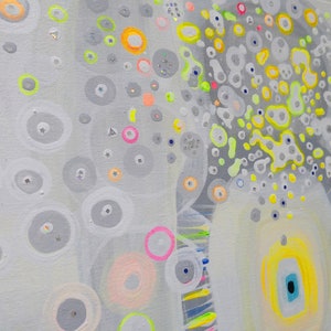 Original Joyful Abstract Painting on Canvas Pastel Neon Colors | Etsy